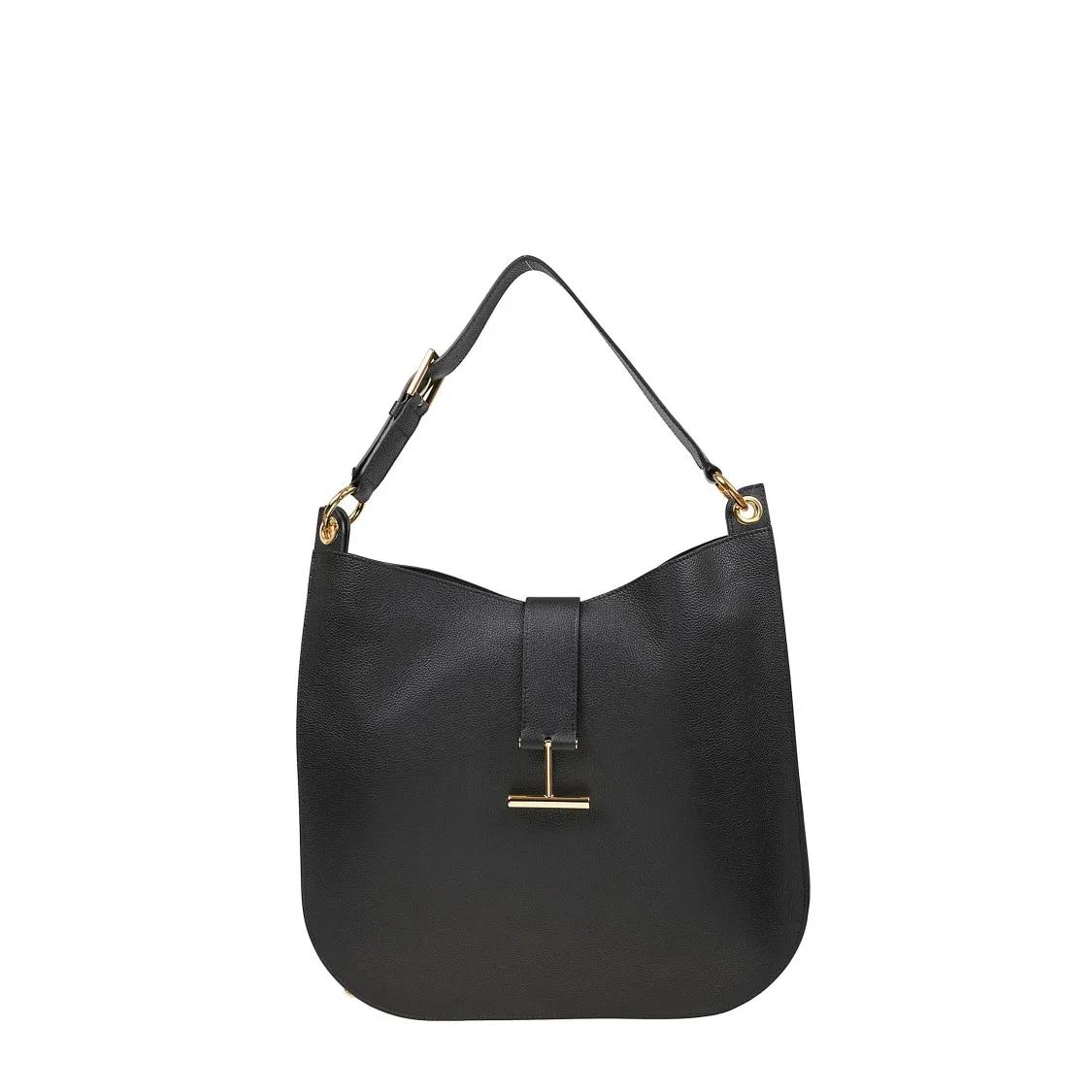 Tom Ford Signature T Logo Shoulder Bag Black | Schultertasche