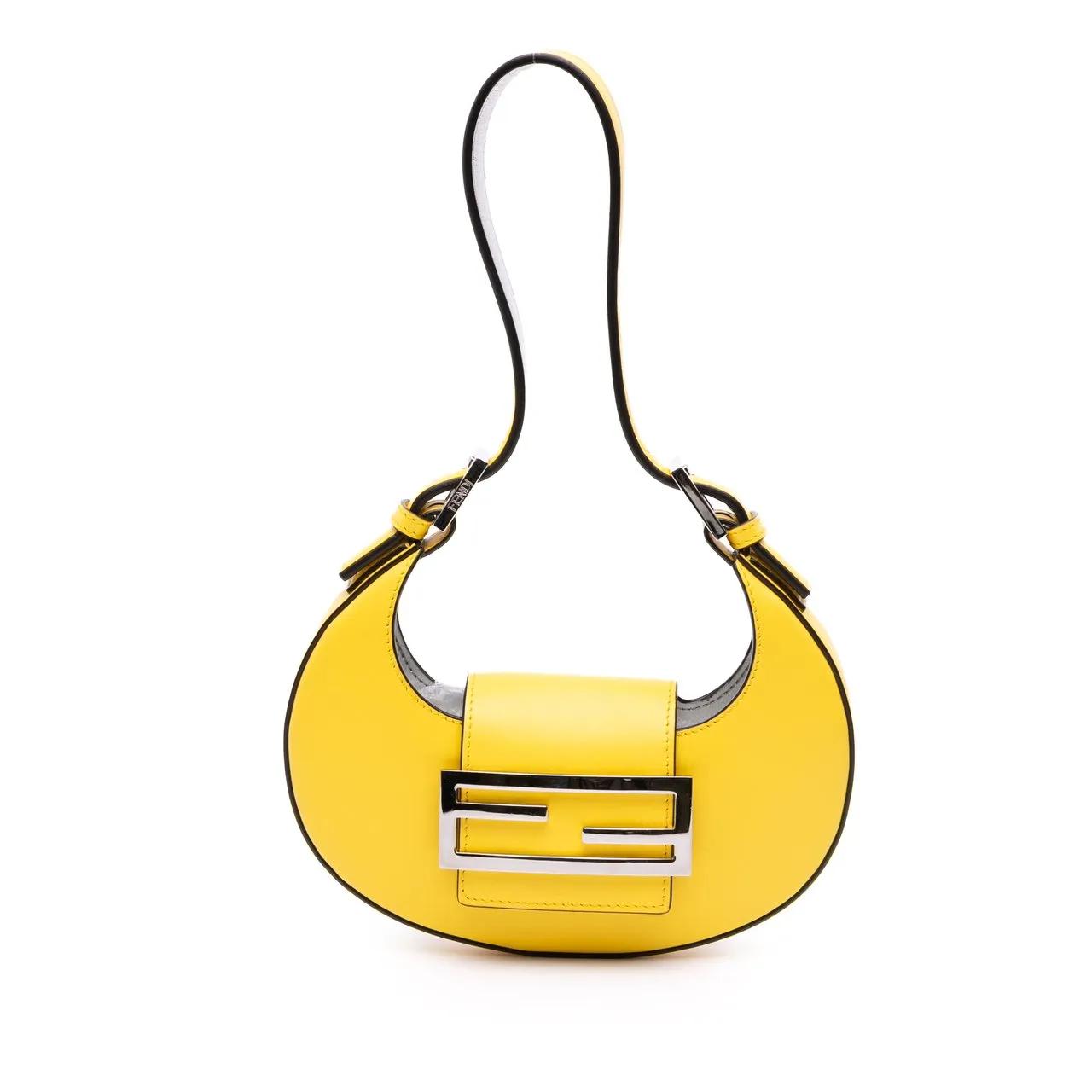 Pre-Loved Fendi Sac à bandoulière | Mini Leather Cookie Hobo gelb