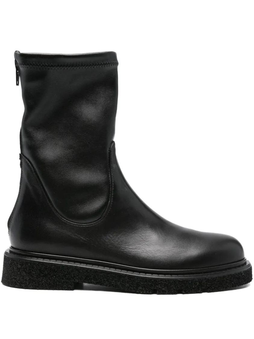 Guglielmo Rotta Calfskin Black Ankle Boots With Refined Silhouette ...