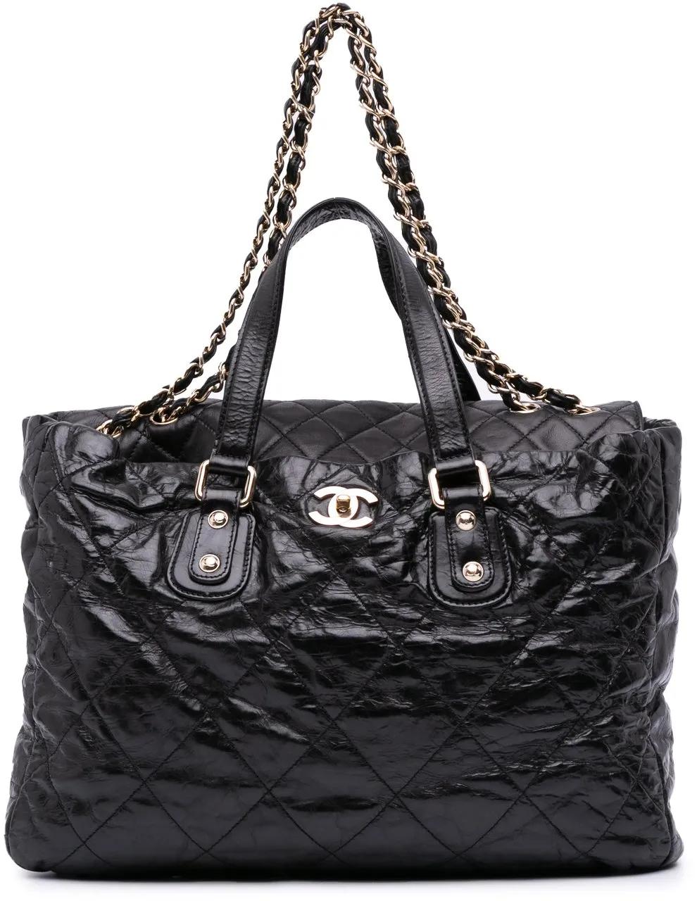 Chanel 2008-2009 Large Quilted Glazed Calfskin Portobello schwarz ...