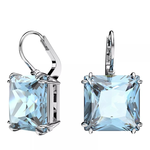 Swarovski Millenia drop Square cut Rhodium plated Blue | Ohrhänger