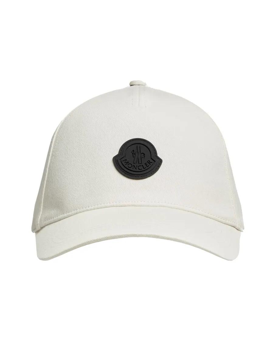 Moncler Structured White Baseball Cap With Prominent Logo White | Hut