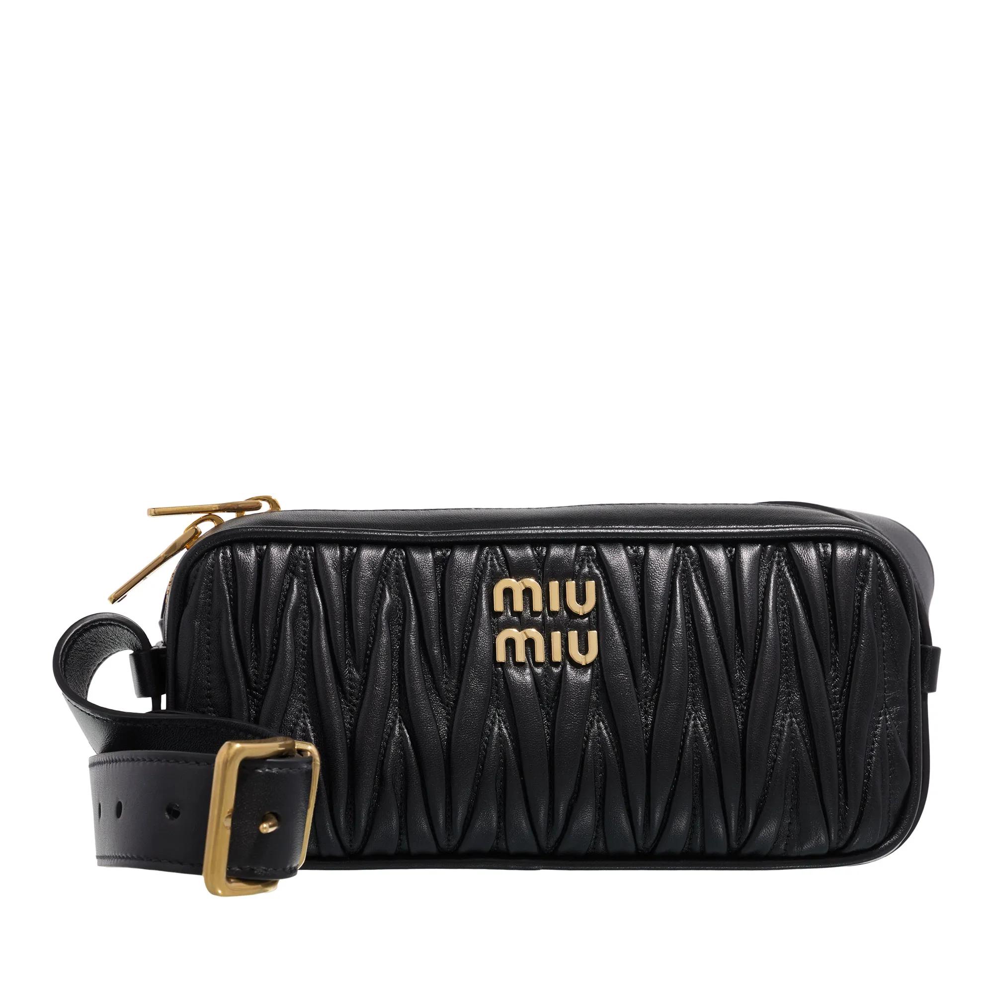 Miu Miu Matelass Nappa Leather Shoulder Bag Black | Camera Bag