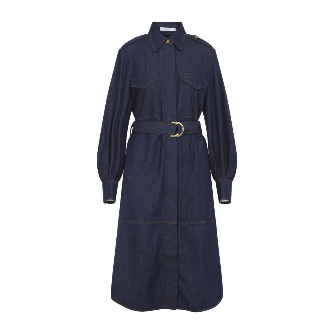 Zimmermann Structured Denim Midi Dress Blue