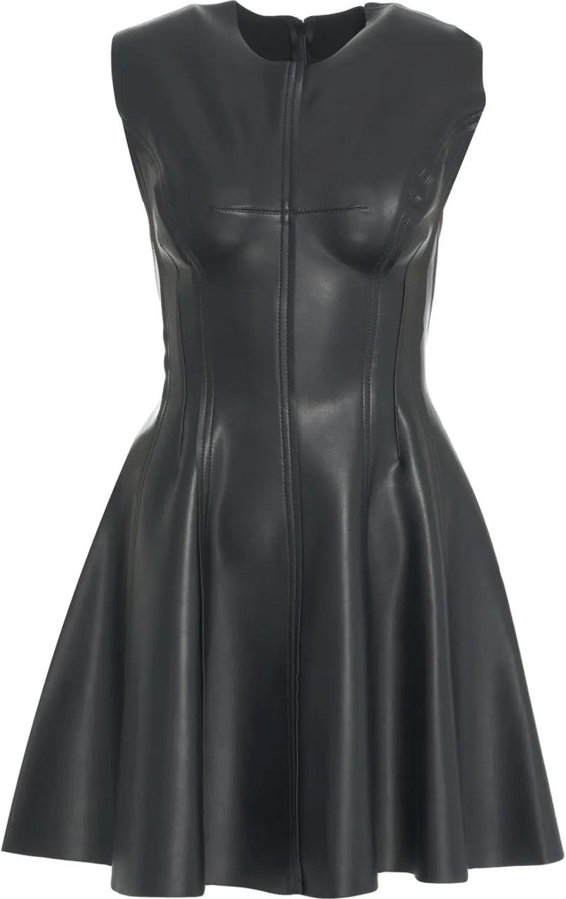 Norma Kamali Faux leather mini dress schwarz | Mini-robe