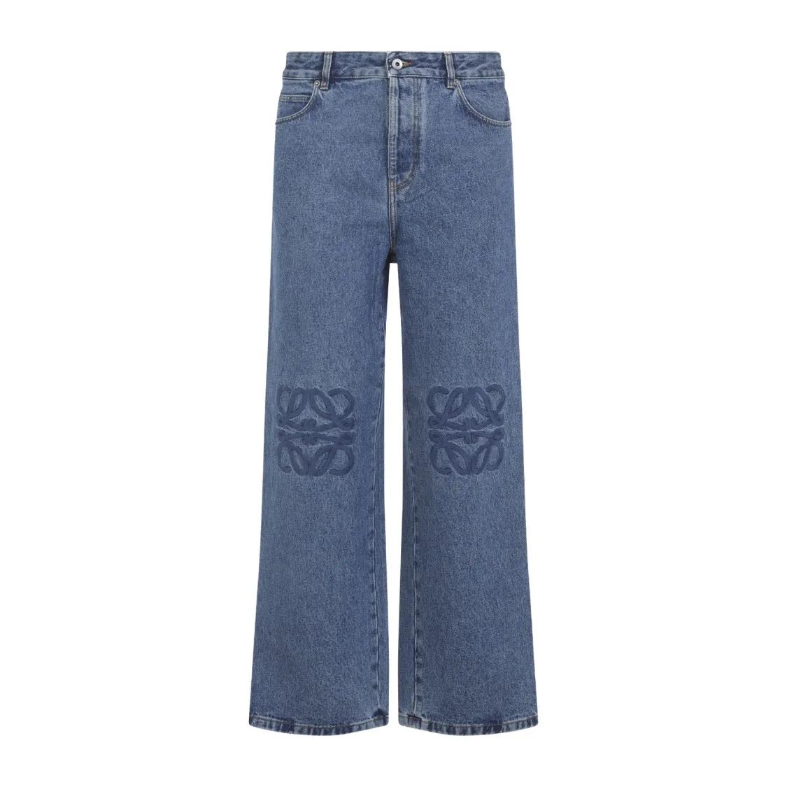 Loewe Relaxed Straight-Leg Jeans With Tonal Embroidery A Blue | Jeans