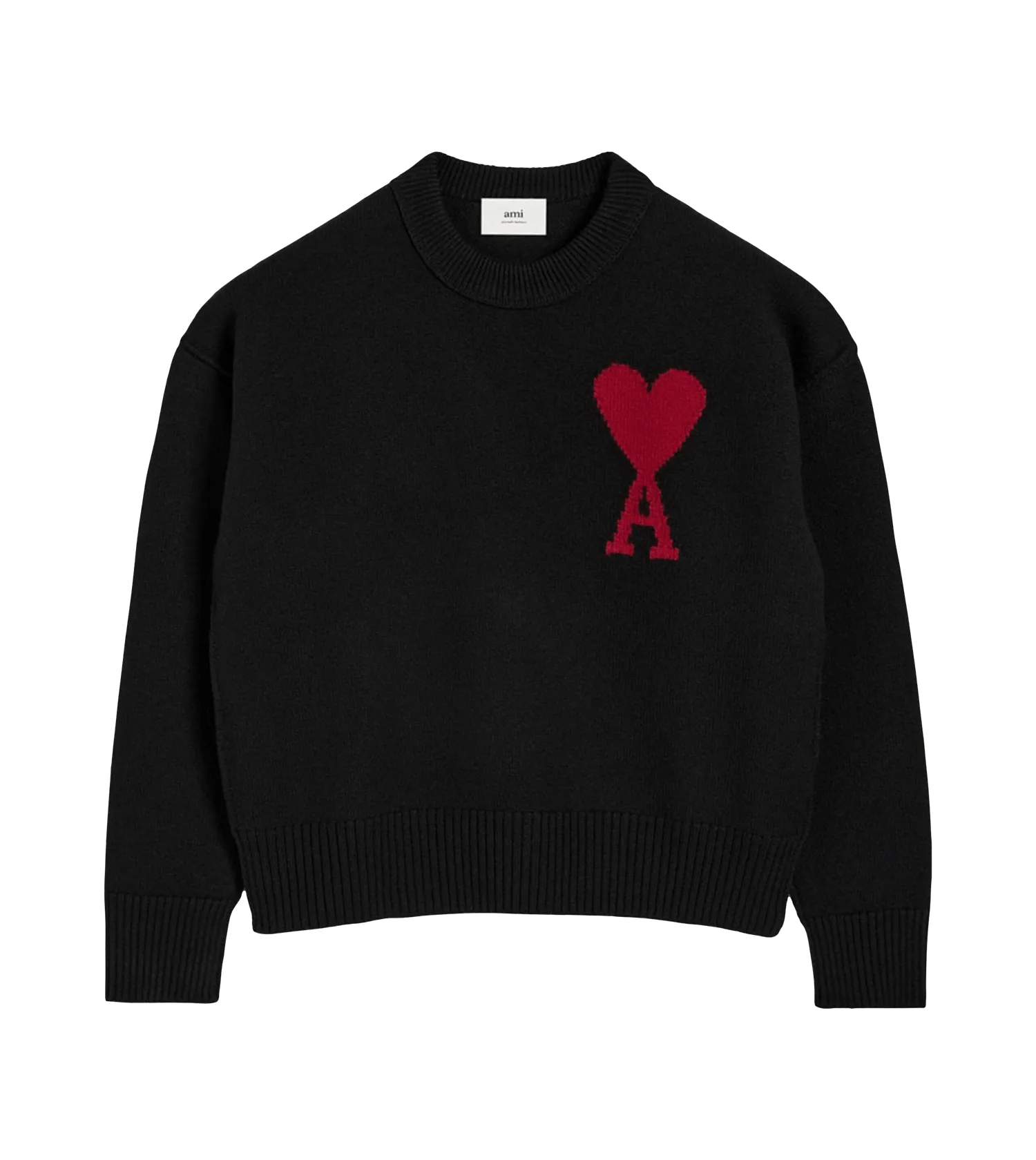 AMI Paris Pullover mit Logo 009 BLACK/RED | Hemden