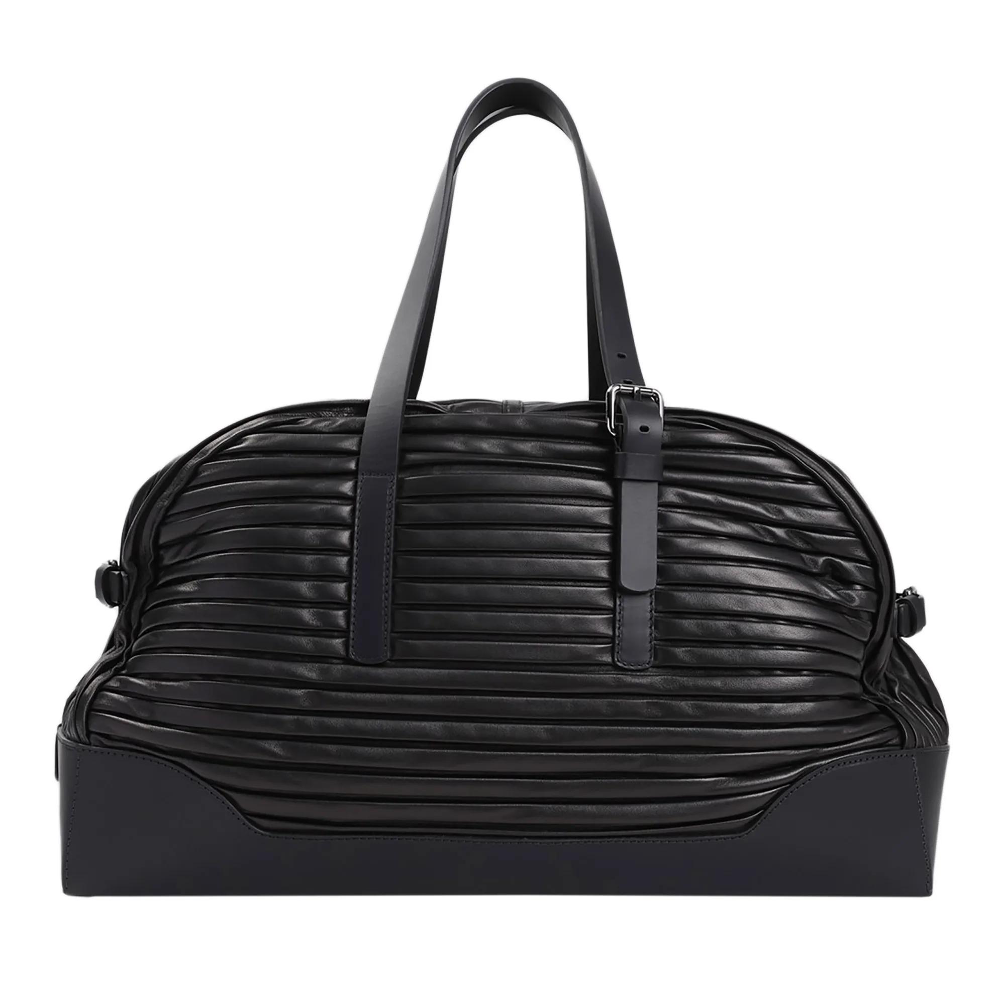 Giorgio Armani Duffle Black Lamb Leather Bag Black Sac week end
