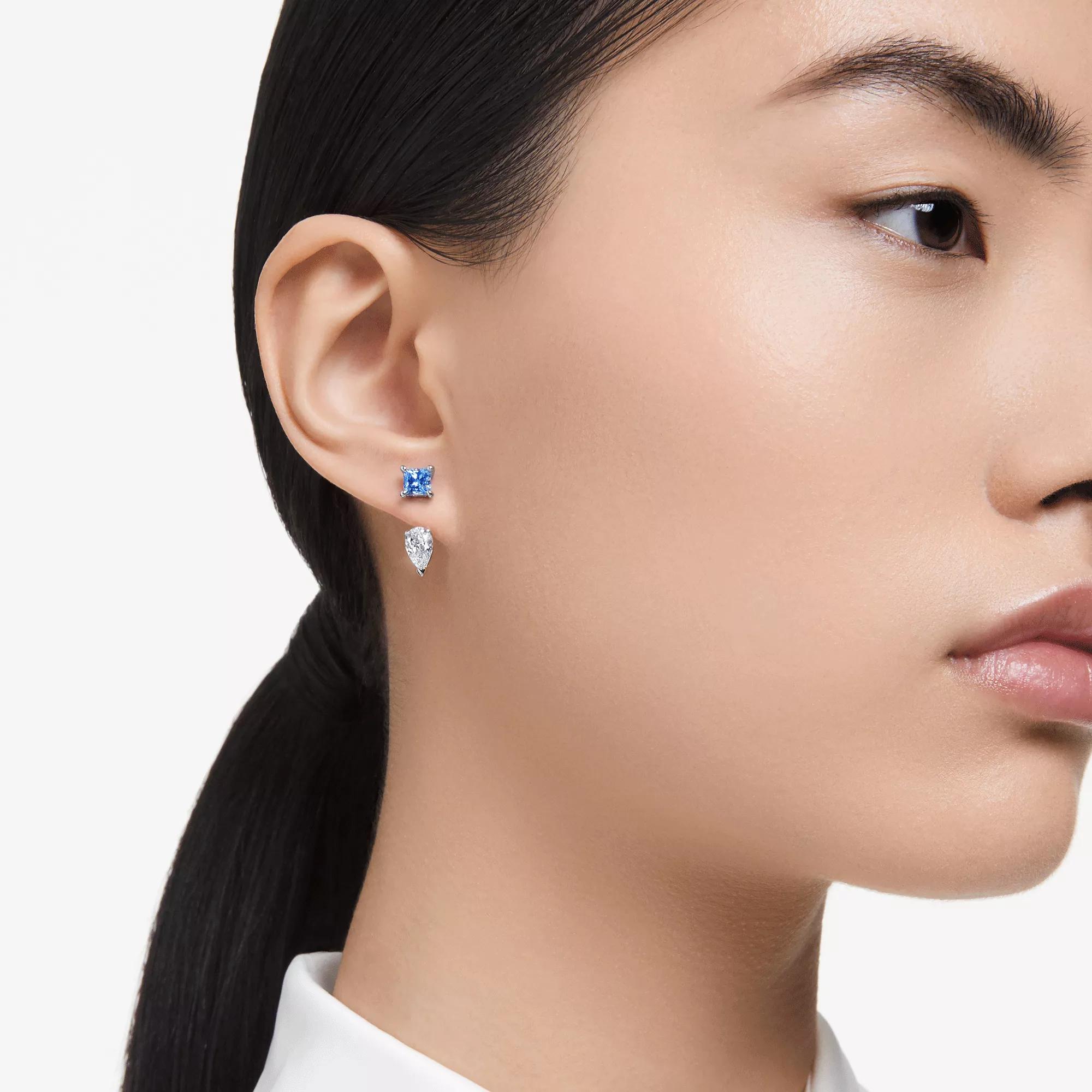 Swarovski Mesmera earring jackets Mixed cuts Detachable R Blue Ohrstecker
