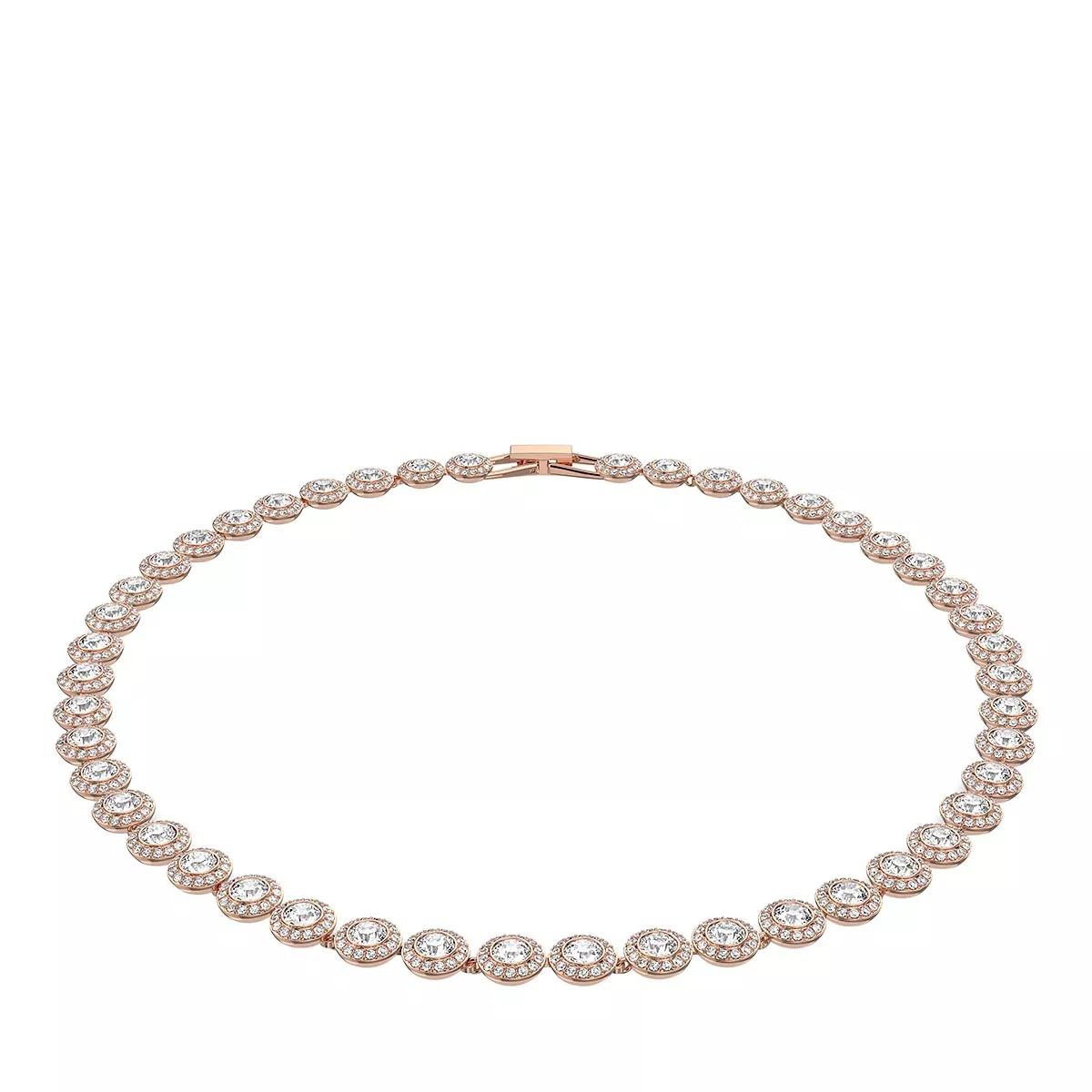 Swarovski Angelic Round cut gold-tone plated Rose Gold | Kurze Halskette