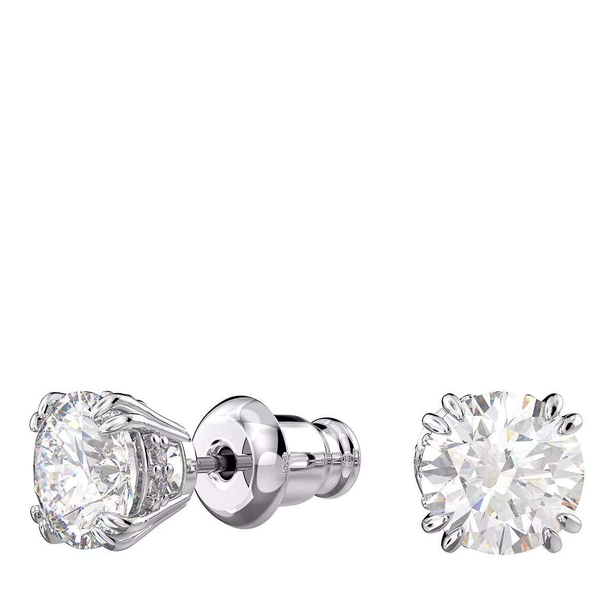 Swarovski Constella Round cut Rhodium plated White | Ohrstecker