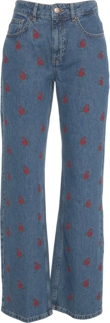 Farm Rio Jeans with embroideries blau | Slim-Fit-Jeans