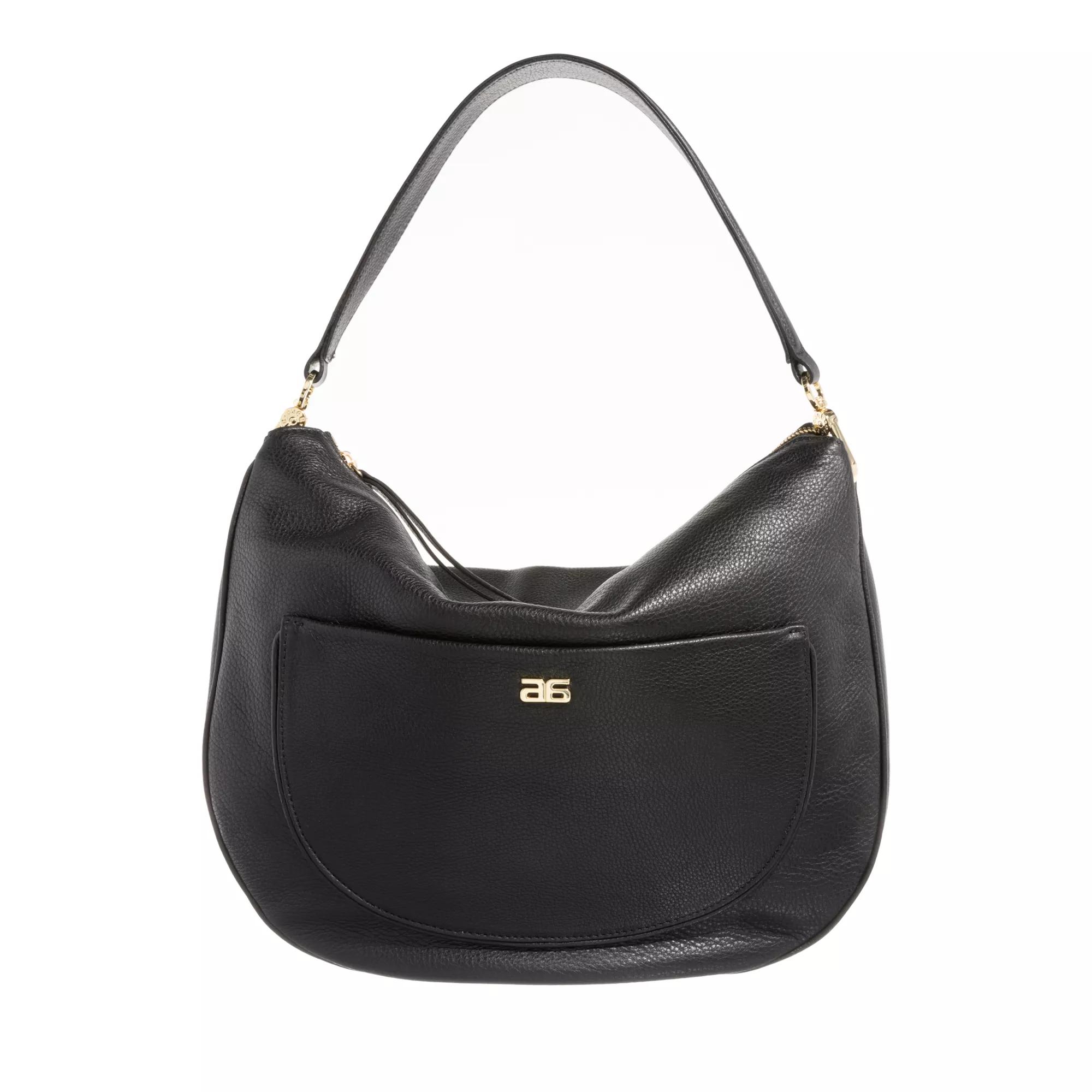 Abro Beutel Clara Big Black/Gold | Hobo Bag