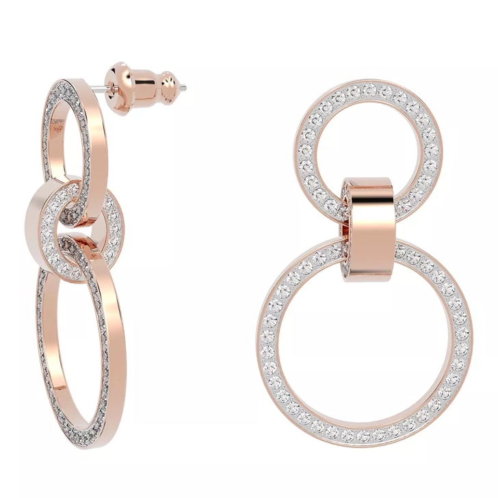 Swarovski Hollow hoop rose gold tone plated White Creole