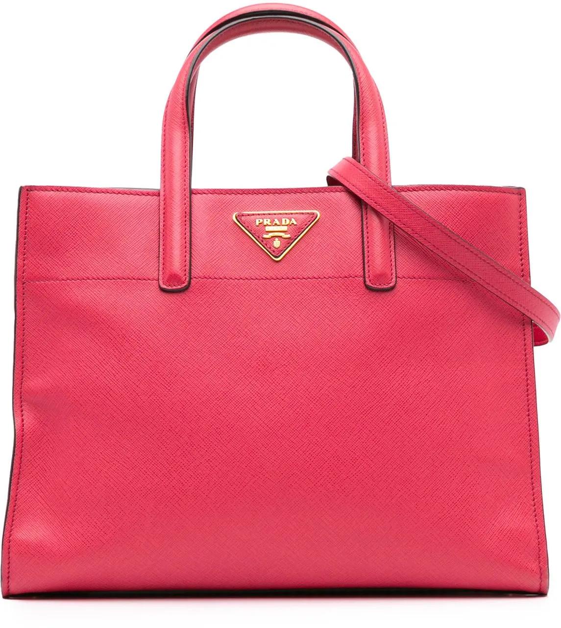 Prada 2000-2024 Saffiano Soft Triple Pocket Tote rose | Schultertasche